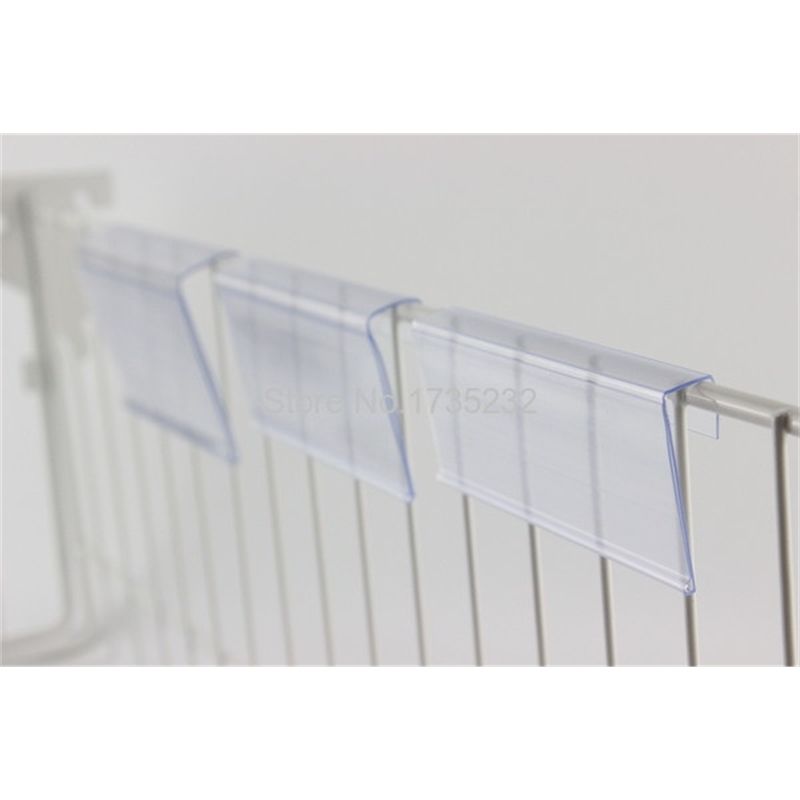 Clear Plastic Label Holders Sign Display Holder Wire Shelf Price Card ...