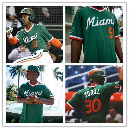 Miami Hurricanes Baseball Jersey 28 Jor Dan Lala 16 Ray Gil 51 Tony ...