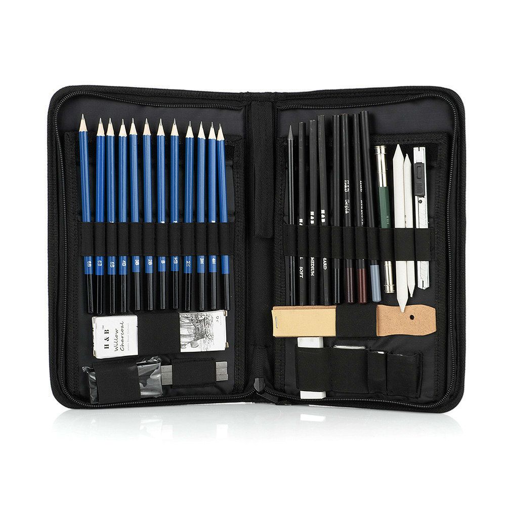 H&B 32/Art Supplies Sketch Tool Set With Graphite Pencils, Pastel ...