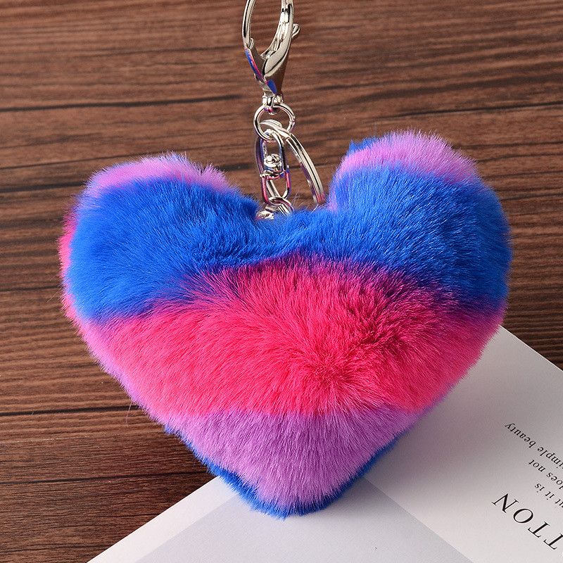 2020 Heart Shaped Plush Keychain 8CM Women Backpack Pendant Decoration ...