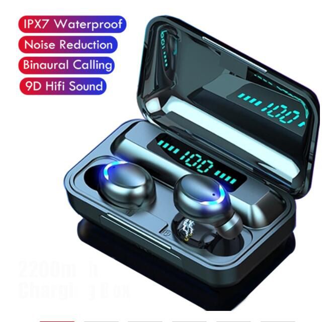 F9 TWS Bluetooth Earphones V5.0 Wireless Headphone HIFI Earbuds Stereo ...
