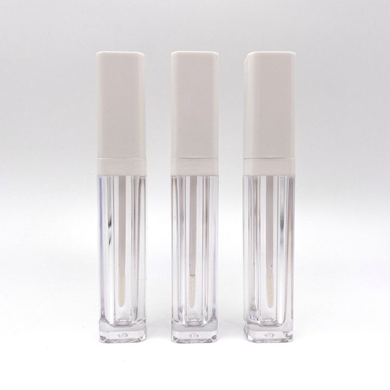 Wholesale Cosmetic Lipgloss Packaging 6.5ml White Black Square Lip ...