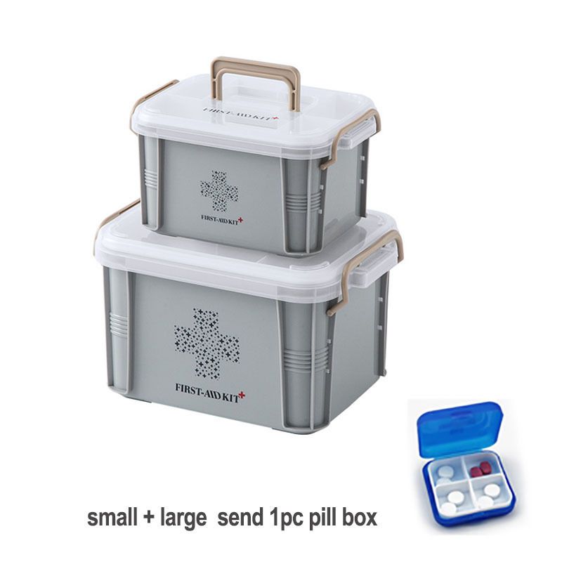 MediBin Large First Aid Kit: Multi Layer Plastic Container For Home ...