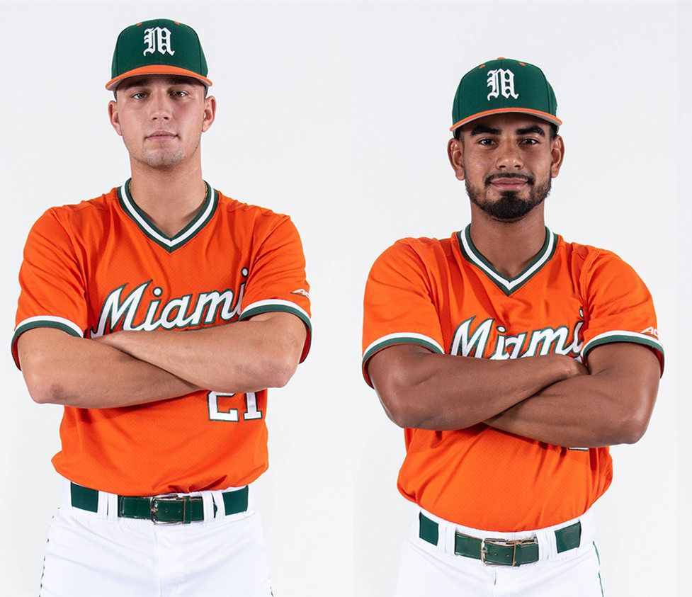 Miami Hurricanes Baseball Jersey 28 Jor Dan Lala 16 Ray Gil 51 Tony ...