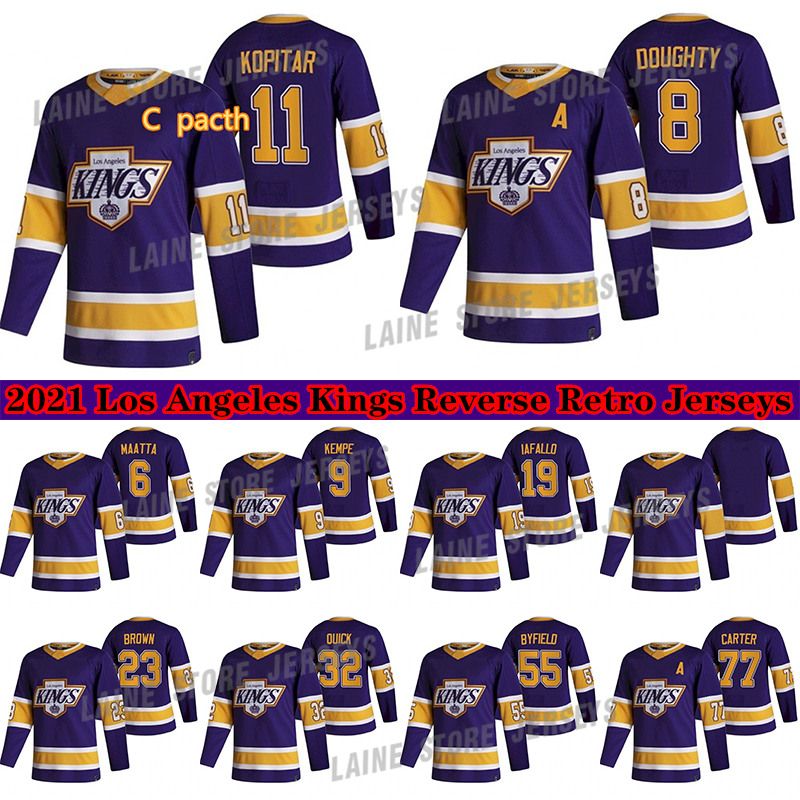 2021 Los Angeles Kings 2020 21 Reverse Retro Jersey 11 Anze Kopitar 32 ...