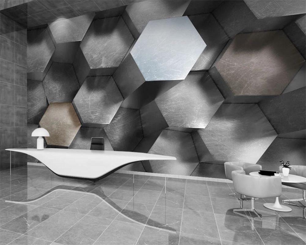 Custom 3d Geometric Wallpaper Hexagonal 3D Geometric Elegant Wallpaper ...