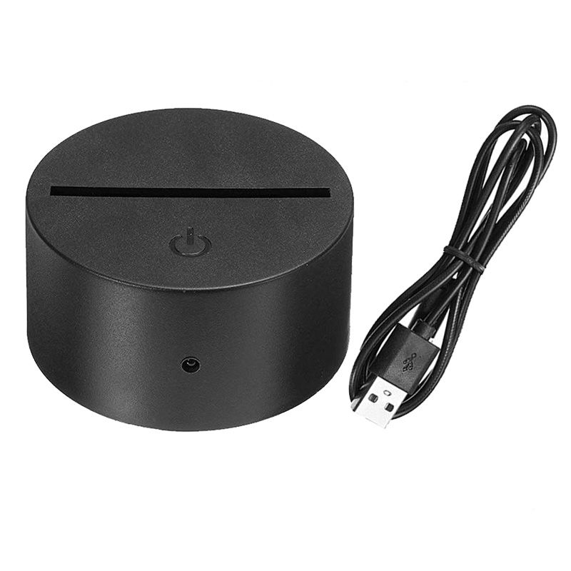 USB Cable Touch Lamp Bases For 3D LED Night Light Replacement Colorful ...
