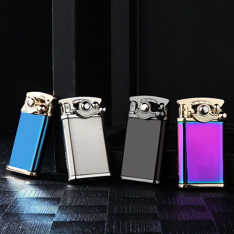 2021 Creative Metal Torch Lighters Windproof Gas Lighter Rocker Arm ...