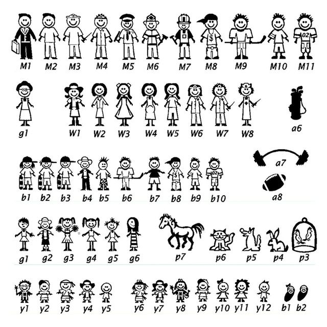Stick Figure Family Of 4 With Dog