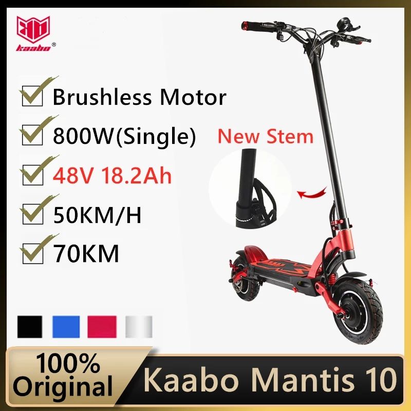 2021 Original Kaabo Mantis 10 ECO 800 Kickscooter Single Motor 800W 48V 18.2Ah Smart Electric ...