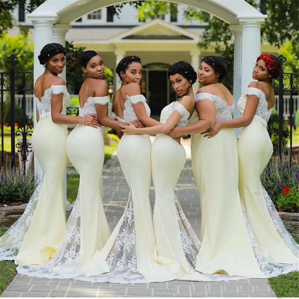 Pale Yellow Chiffon Bridesmaid Dresses