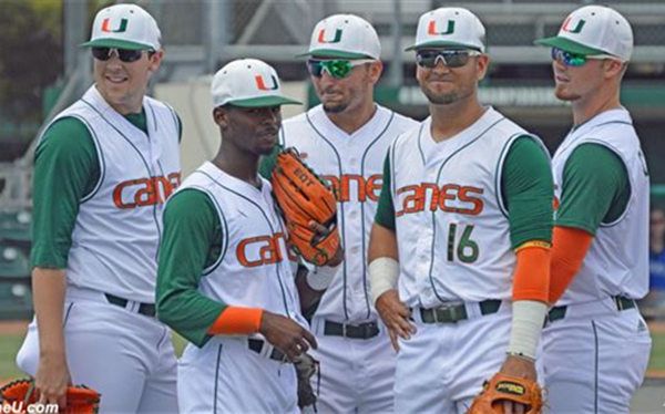 Miami Hurricanes Baseball Jersey 28 Jor Dan Lala 16 Ray Gil 51 Tony ...