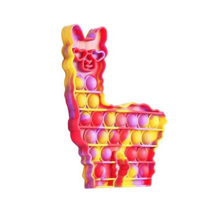 Llama Alpaca Shape Party Push Pop Bubble Popper Tie Dye Fidget Poo Its ...