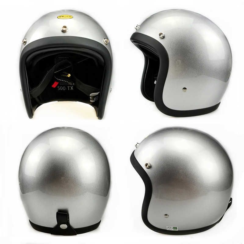 TT&CO Motorcycle Helmet Glass Fiber Light Retro Scooter Jet Open Face ...
