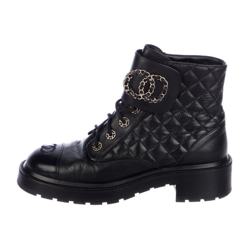 Heavy Duty Black Chunky Platform Boots Leather Lace Up Shoes Combat ...