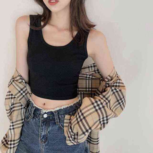 2020 Summer Slim Render Short Top Sexy Women Sleeveless U Croptops Tank