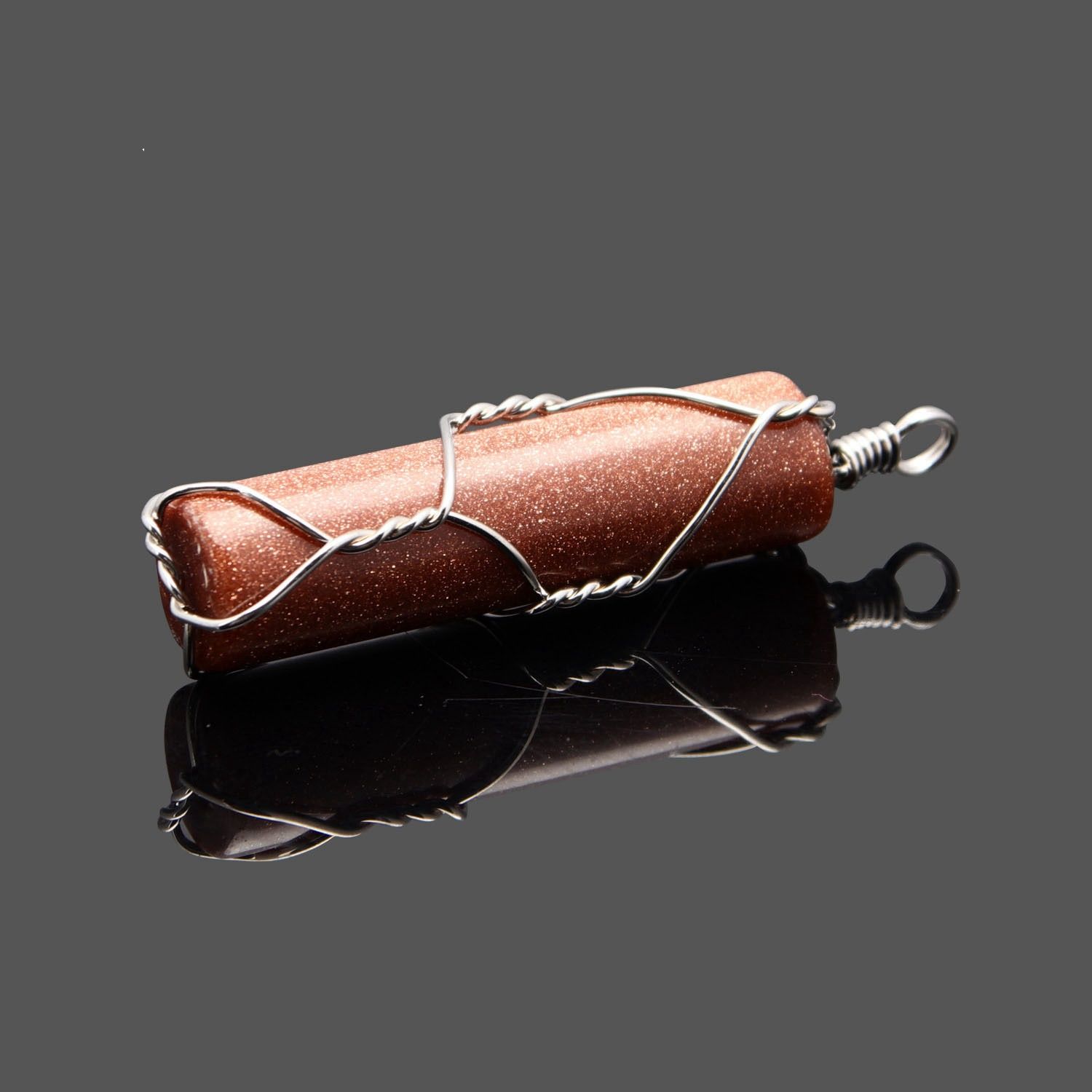 ₩3,361에서 천연 석재 실린더 기둥 모양 포인트 매력 손수 만든 실버 컬러 철 와이어 펜던트 패션 쥬얼리 도매 만들기 ...