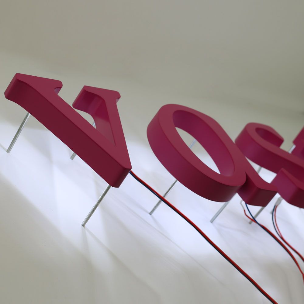 2021 Red Sign Advertising Metal Signage Pin Mounted Letters Customized ...