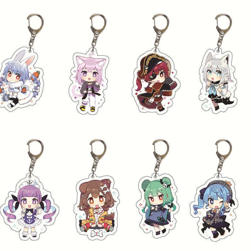 Cutey Hololive Vtuber Acrylic Key Chain Gawr Gura Amelia Watson Ninomae ...