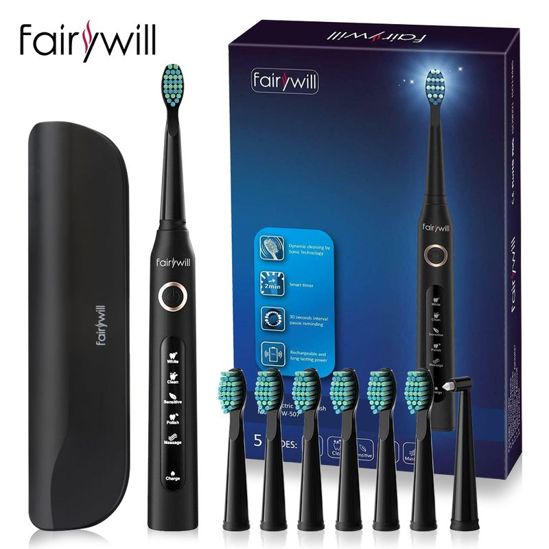 Fairywill Electric Sonic Toothbrush FW 507 USB Charge Rechargeable ...