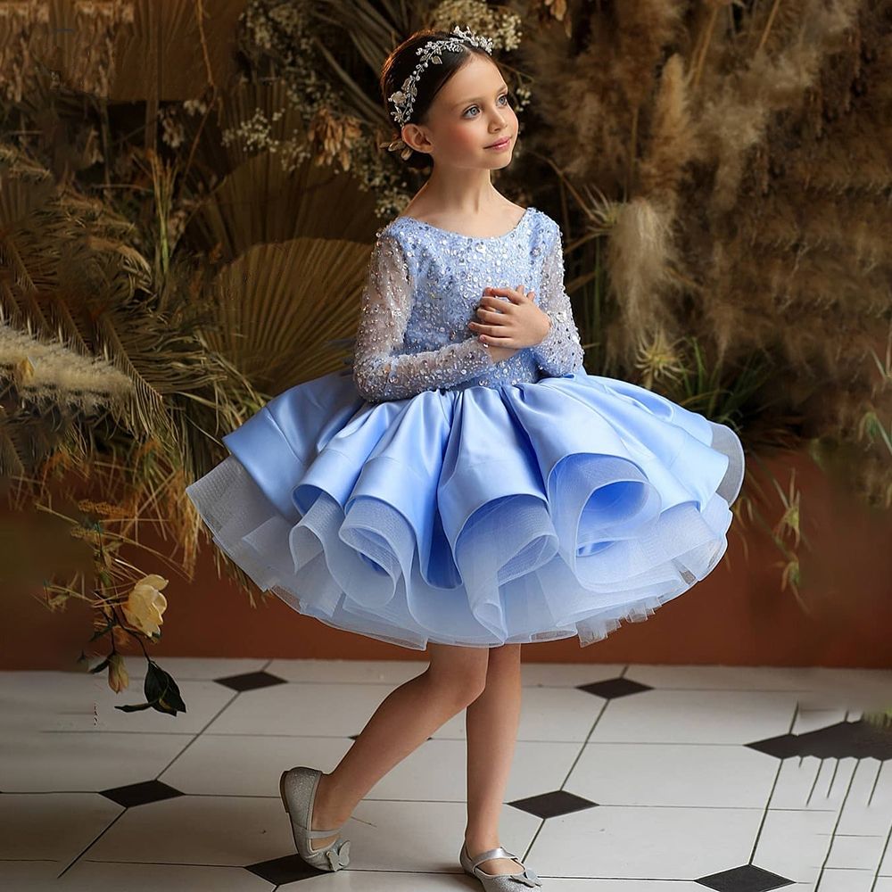 Blue Sparkly Dress For Kids