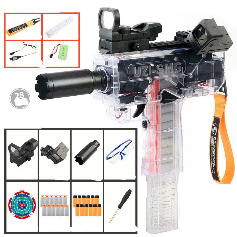 UZI Toy Gun Electric Soft Bullet Submachine Model Fire Shooting Pistol ...