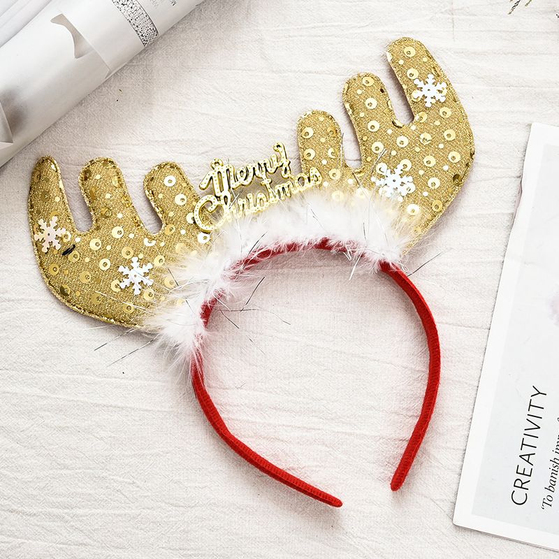 Christmas Headband Hat Toppers Santa Tree Elk Antlers Hairhoop Kid ...