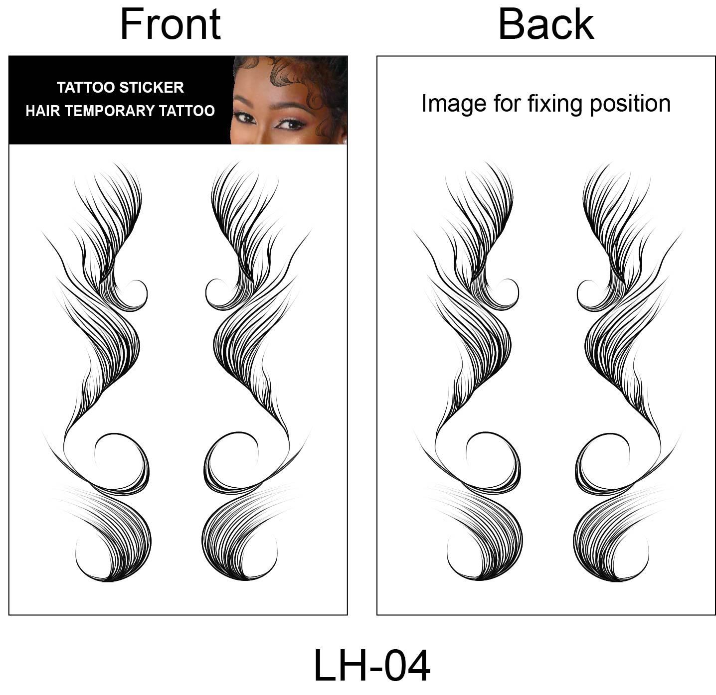 Hair Edges Tattoo Sticker Baby Hair Fake Hairline Temporary Tattoo ...