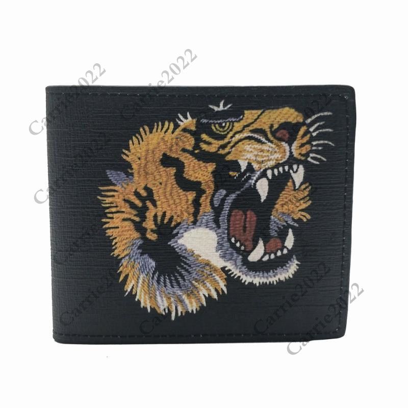 1 Pecs Good Quality Men Animal Short Wallet Leather Black Snake Tiger ...
