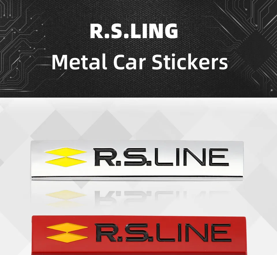 3D Metal RS Line Logo Pegatina De Coche Emblema Insignia Calcomanía ...