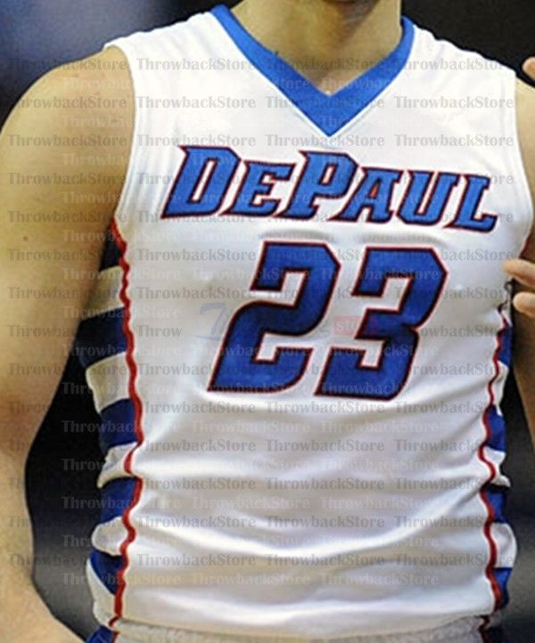 Custom DePaul Blue Demons Basketball Jerseys Moore Paul Reed Butz Weems ...