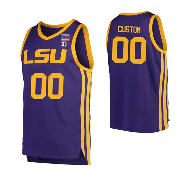 NCAA Custom LSU Tigers Stitched College Basketball Jersey 25 Ben ...