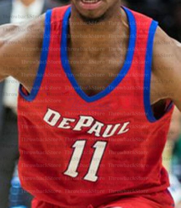 Custom DePaul Blue Demons Basketball Jerseys Moore Paul Reed Butz Weems ...