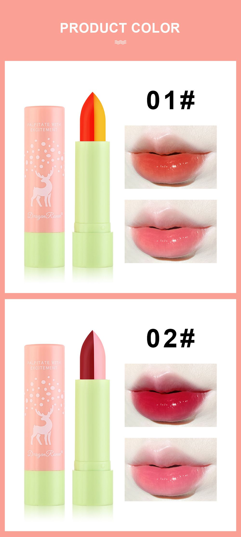 Lip Color Stick Long Lasting Color Changing Nutritious Lipstick
