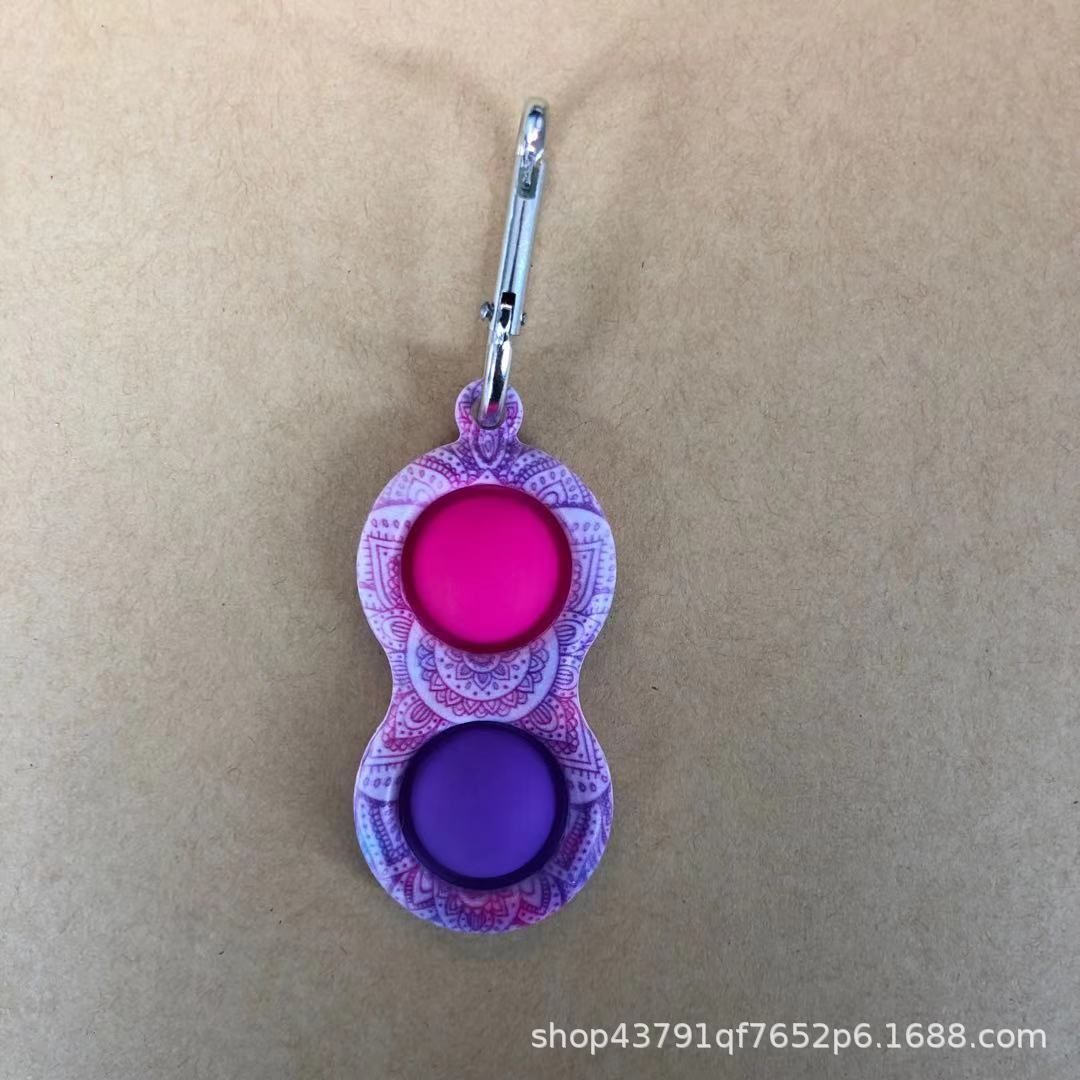 Push Bubble Fidget Toys Bubble Poppers Simple Key Ring Silicone ...