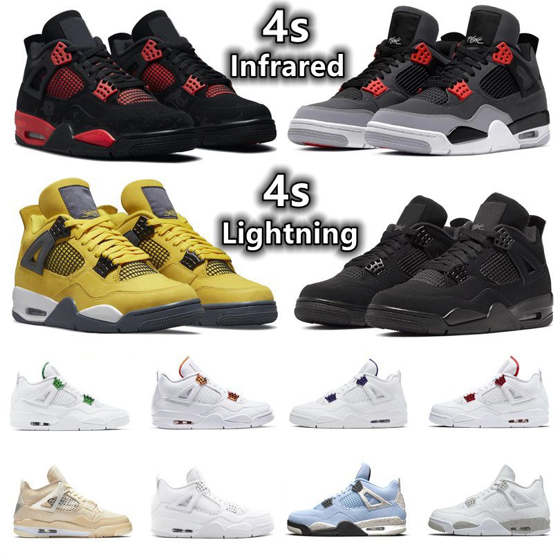 Jumpman 4 4s Mens Women Basketball Shoes Infrared Red Thunder Sail ...