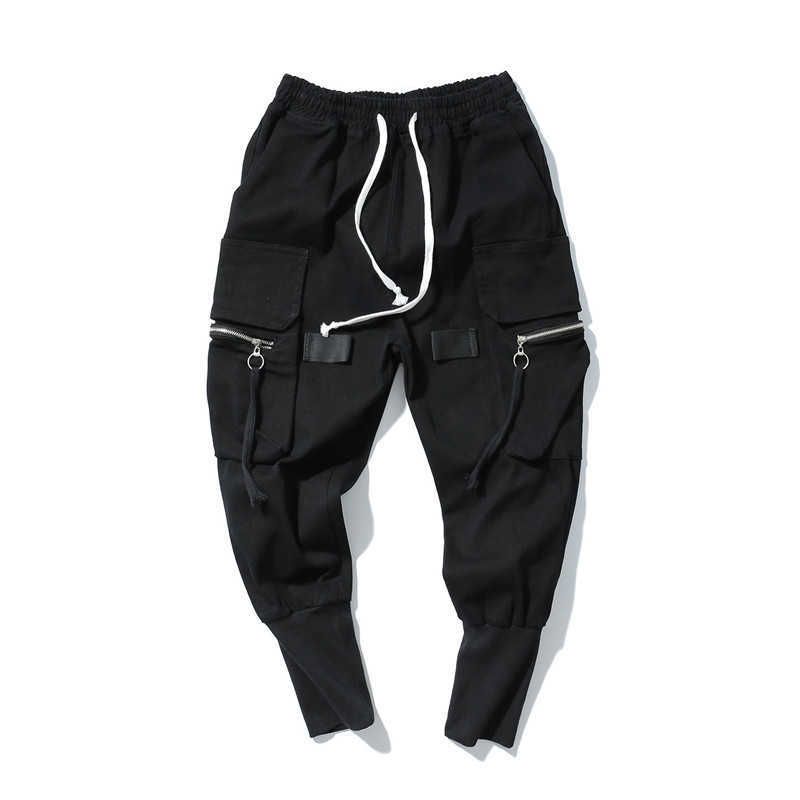 Side Zipper Pockets Cargo Pants Men Hip Hop Jogging Pants Street ...