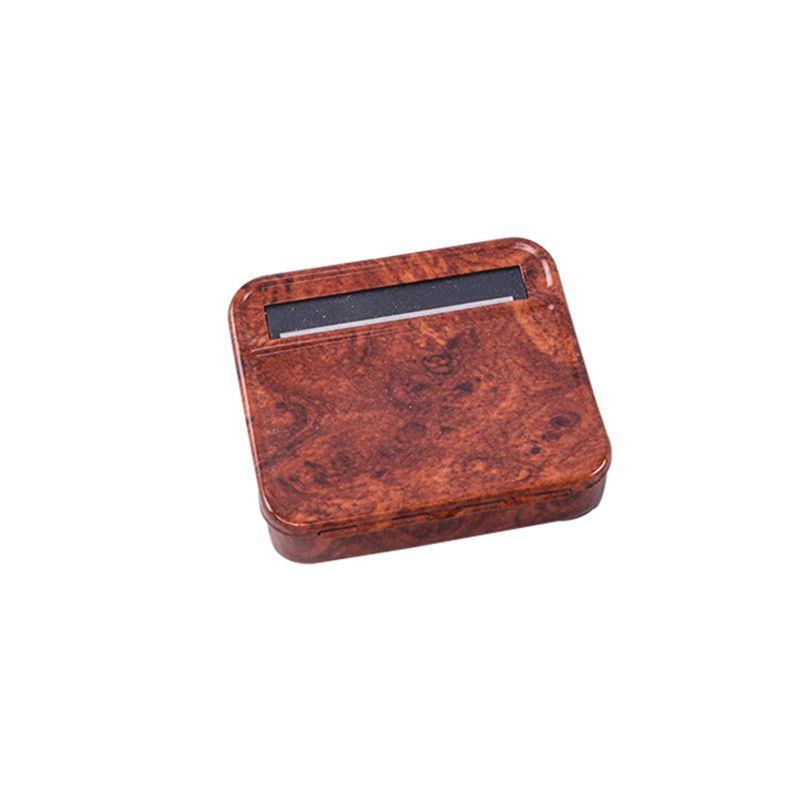 SmokeMate 70mm Portable Cigarette Storage Box: Metal/Wood Grain Finish ...