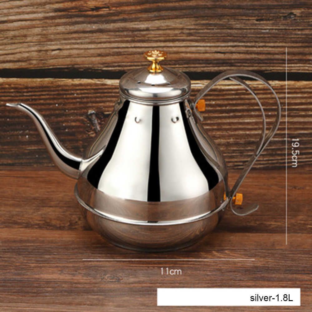 MaxiBrew Stainless Steel Teapot With Leaf Infuser 1.8L Capacity, Long Mouth, Coffee & Tea Maker ...