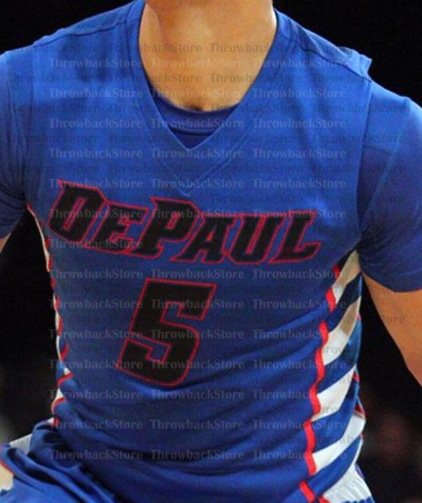 Custom DePaul Blue Demons Basketball Jerseys Moore Paul Reed Butz Weems ...