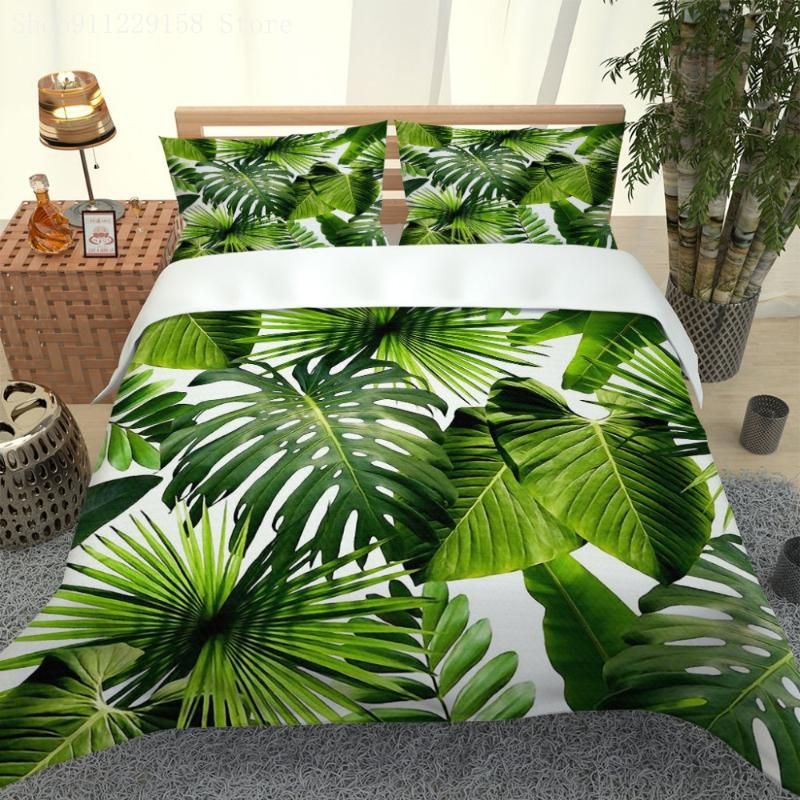 Bedding Sets Modern Palm Leaf Set Tropical Floral Botanic Print Duvet bedding-sets-modern-palm-leaf-set-tropical-floral-botanic-print-duvet