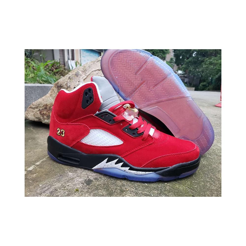 Mens 5S 5 Friends & Family Basketball Shoes DMP Raring Bull Pack Red ...