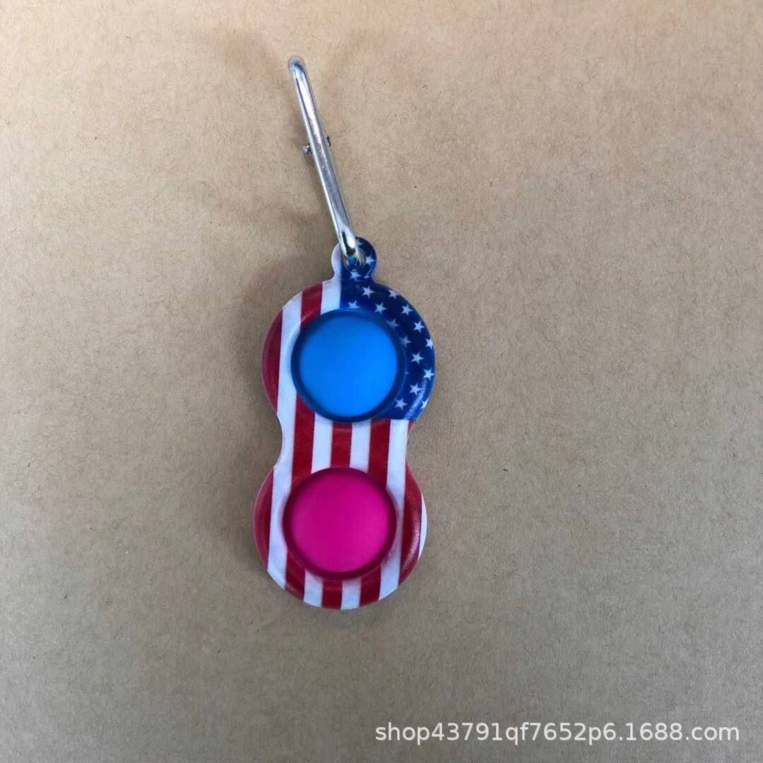 Push Bubble Fidget Toys Bubble Poppers Simple Key Ring Silicone ...