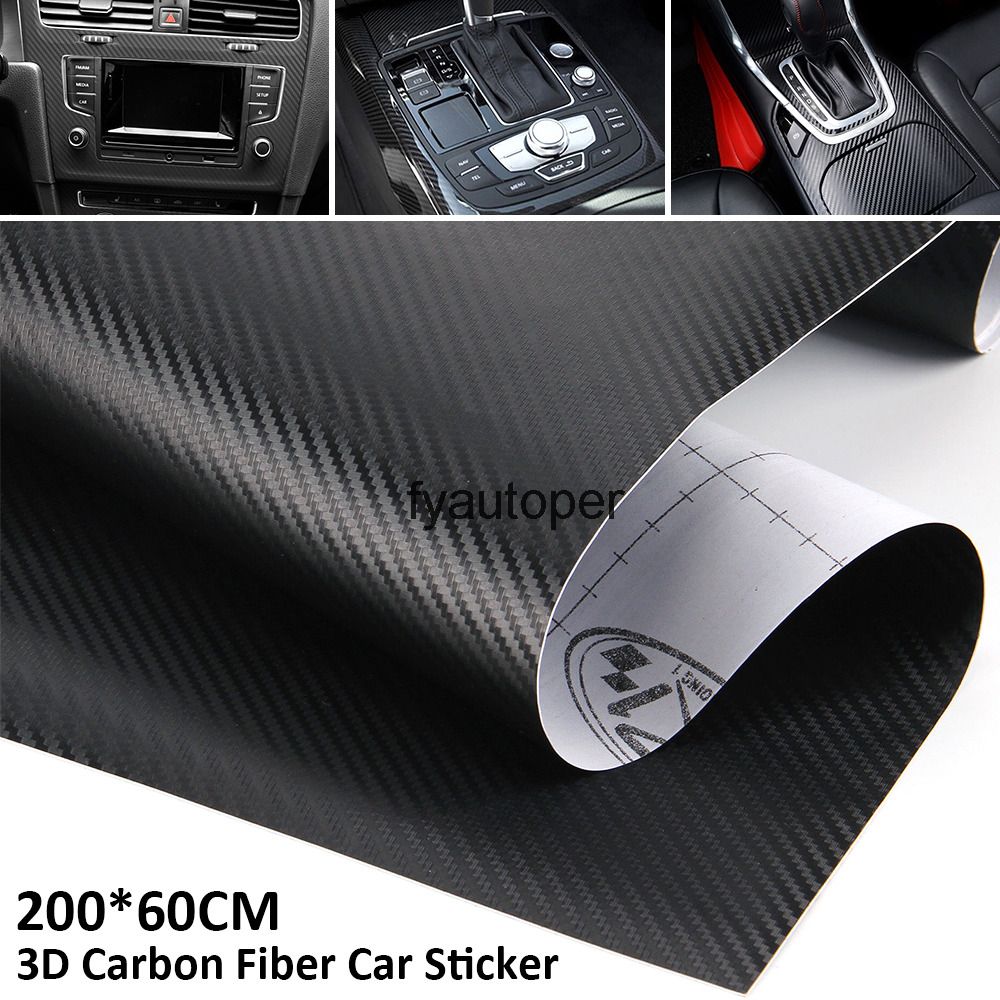 3D Carbon Fiber Vinyl Wrap Film Car Wrapping Foil Console Computer ...