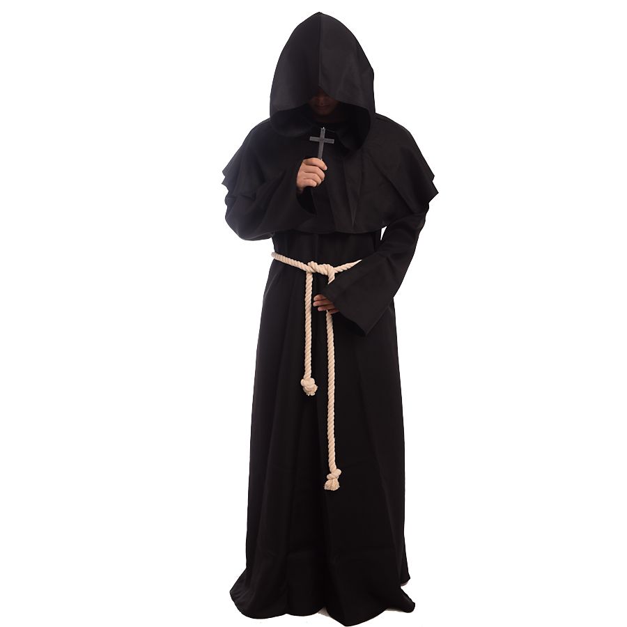 Medieval Friar Costume Vintage Renaissance Priest Monk Cowl Robes ...