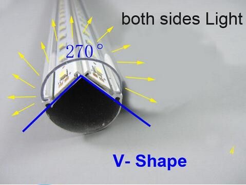LED V Shaped 4ft 5ft 6ft 8ft T8 Tubes Lights Cooler Door Led Tubes ...