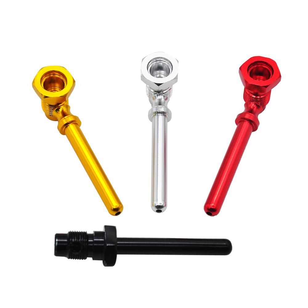 Bolts Shape Aluminum Smoking Herb Pipes 83MM With Metal Bowl Pipe ...