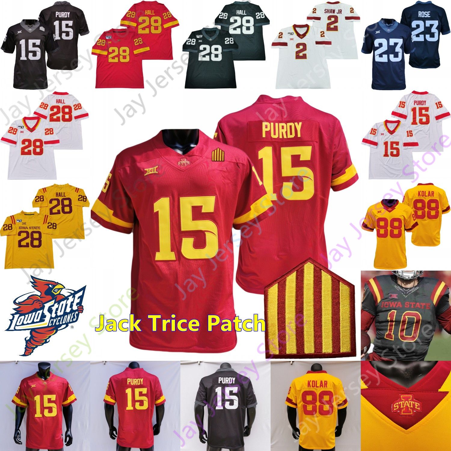 Iowa State Cyclones ISU Football Jersey NCAA College Brock Purdy Breece ...