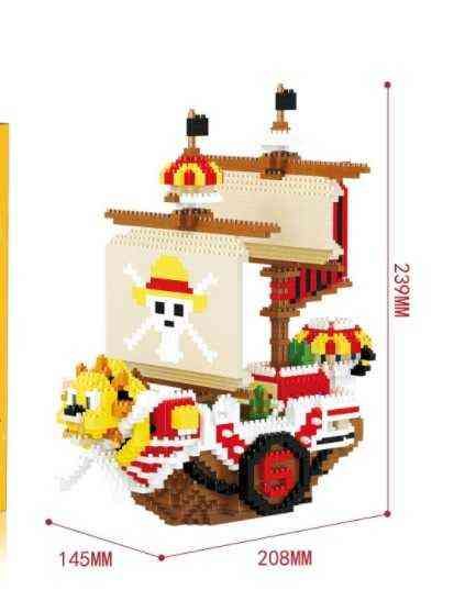 Micro Brick One Piece Pirates Ship Block Set Going Merry Thousand Sunny ...