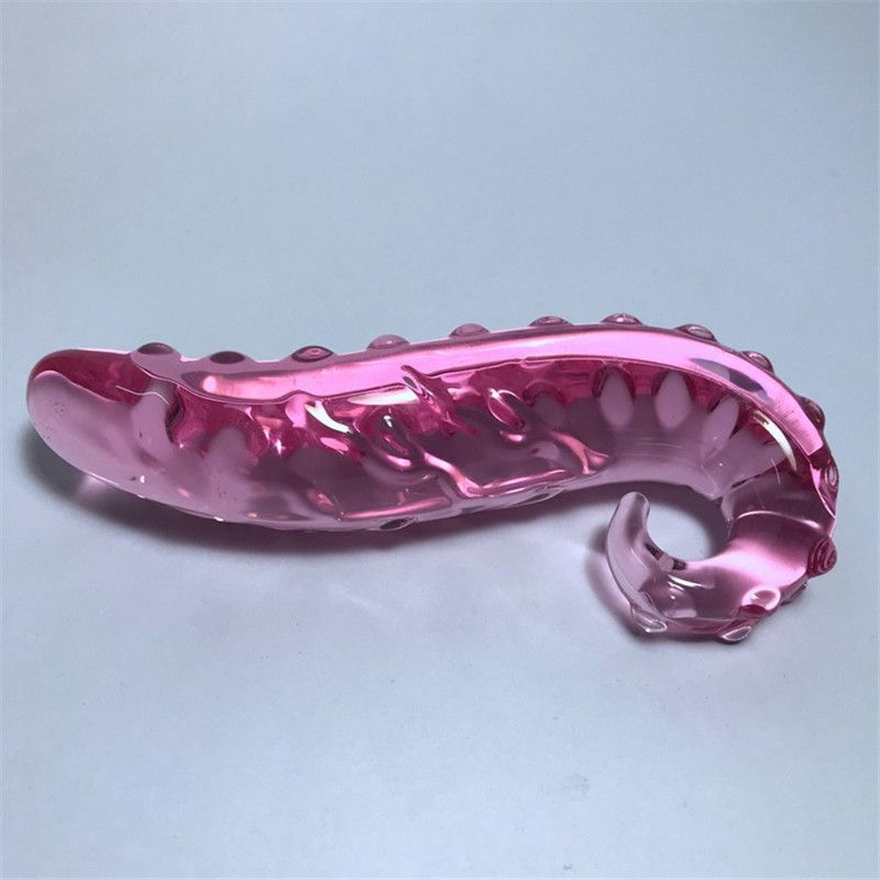Massage Pink Glass Dildo Artificial Penis Crystal Fake Anal Plug Prostate Massager Masturbate G
